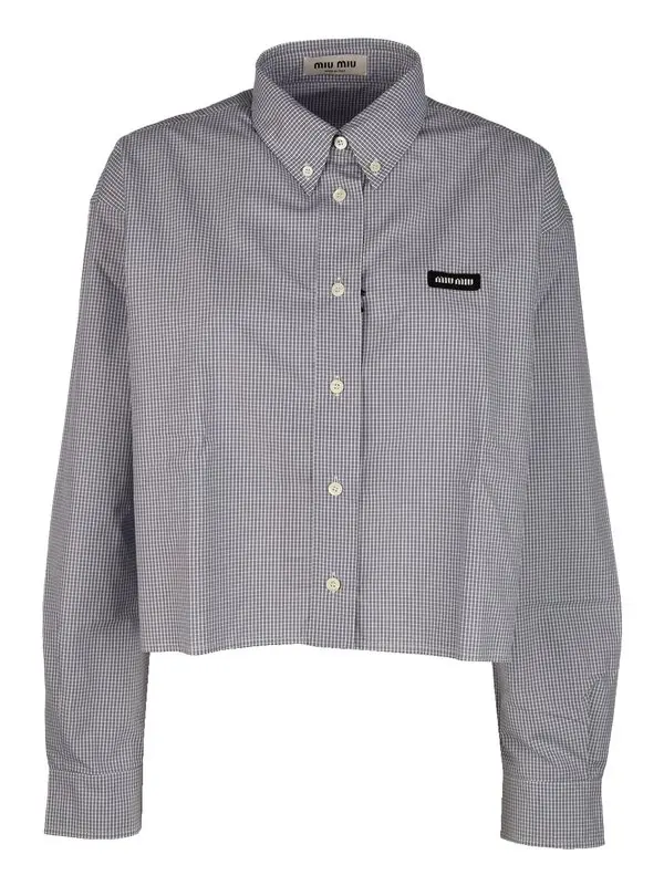 Miu Miu Checked Crop Shirt - Multicolor
