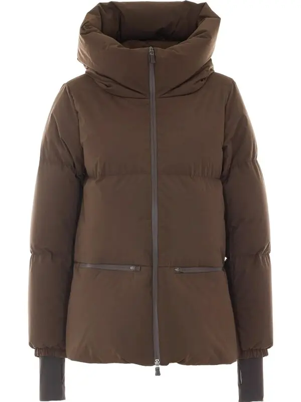 Herno 2layers Hooded Short Down Jacket - Brown