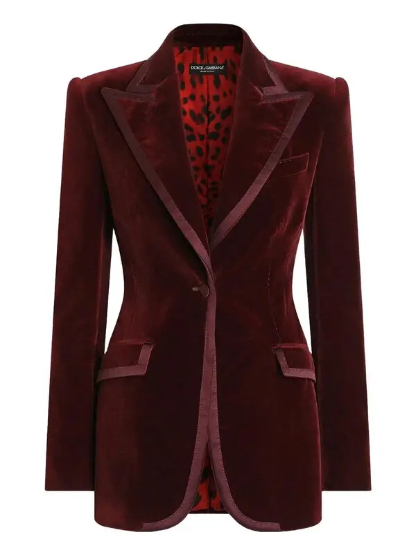 Dolce & Gabbana Velvet Giacca Jacket - Red