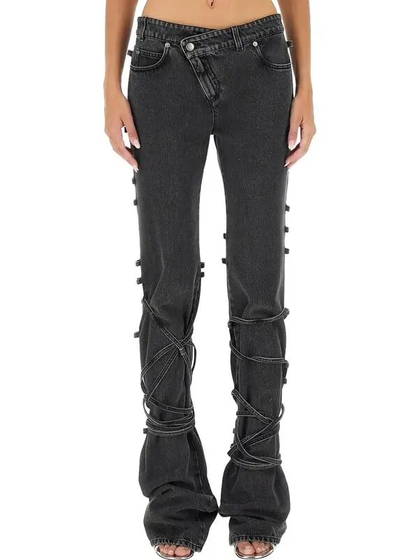 Alexander McQueen Knot Detail Slim Fit Jeans - Black