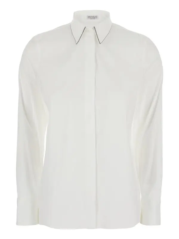 Brunello Cucinelli Shirt With Pointed Collar - Multicolor