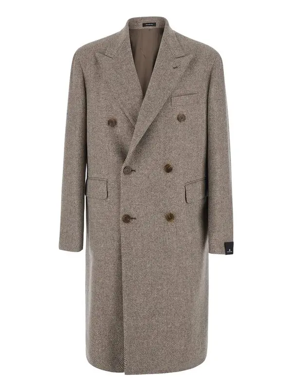 Tagliatore London Double-breasted Wool And Cashmere Coat - Cream