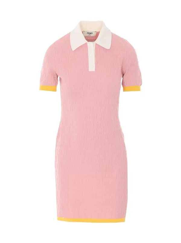 Fendi Ff Allover Motif Dress - Pink