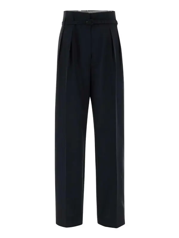 Prada Midnight Wool Blend Palazzo Pant - Blue