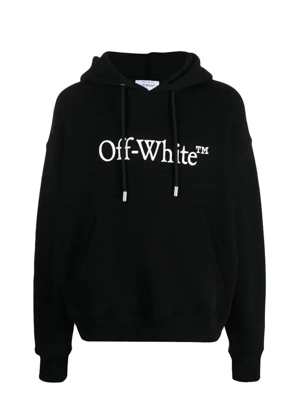 Off-White Organic Cotton Logo Hoodie - Black