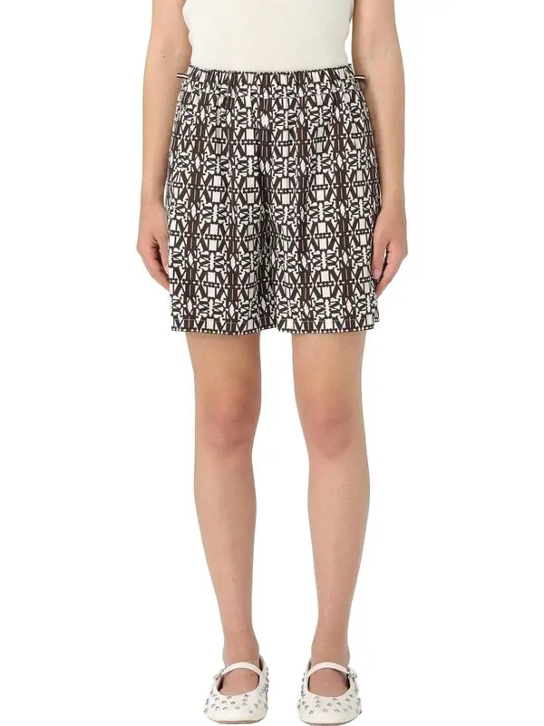 Max Mara Printed Cotton Shorts - Brown
