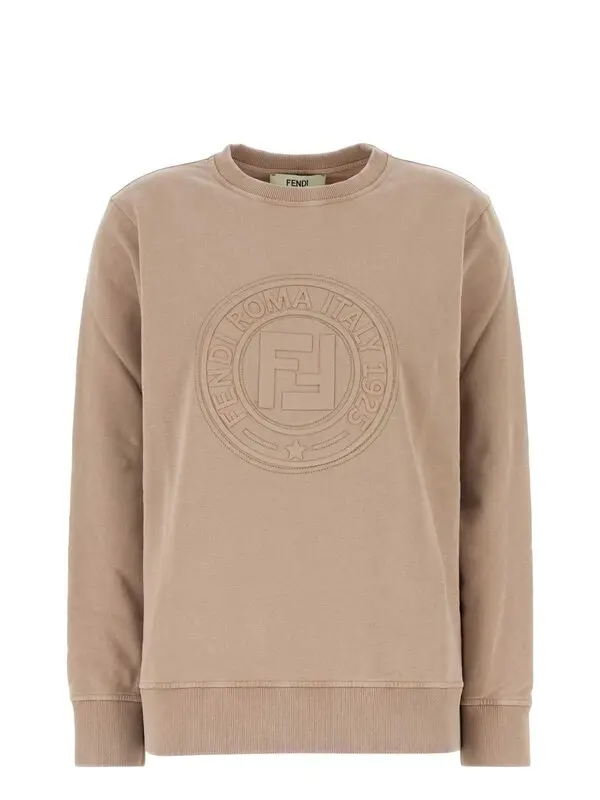 Fendi Cappuccino Cotton Oversize Sweatshirt - Brown