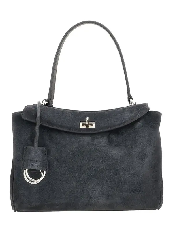 Balenciaga Suede Handbag With Turn Lock - Multicolor