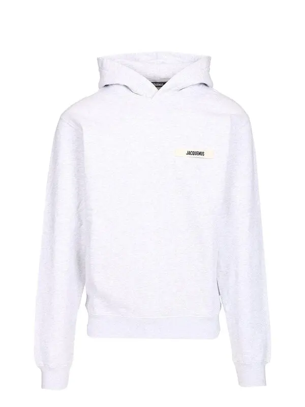 Jacquemus Gros Grain Cotton Hoodie - Gray