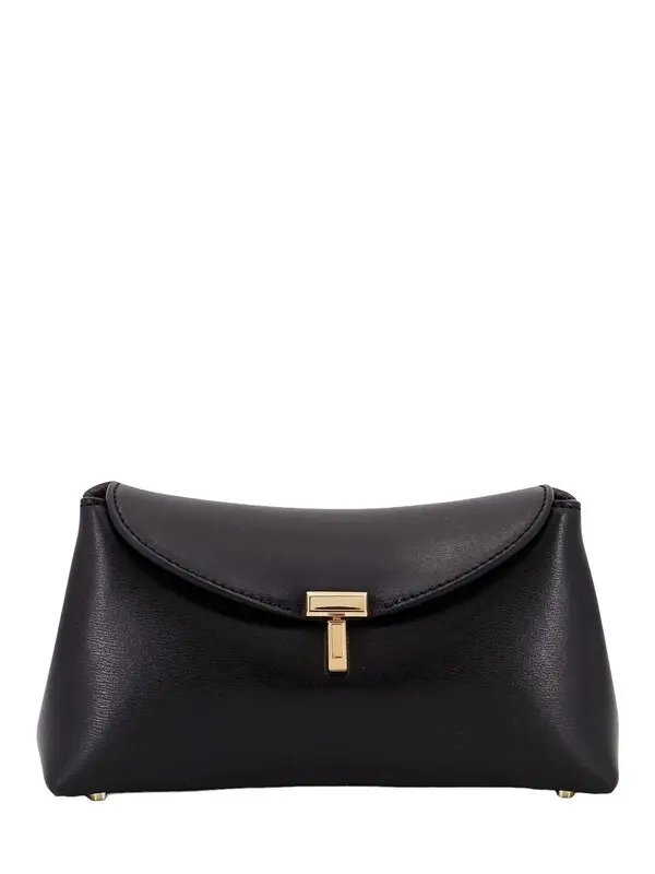 TOTEME Mini T-lock Leather Clutch - Black