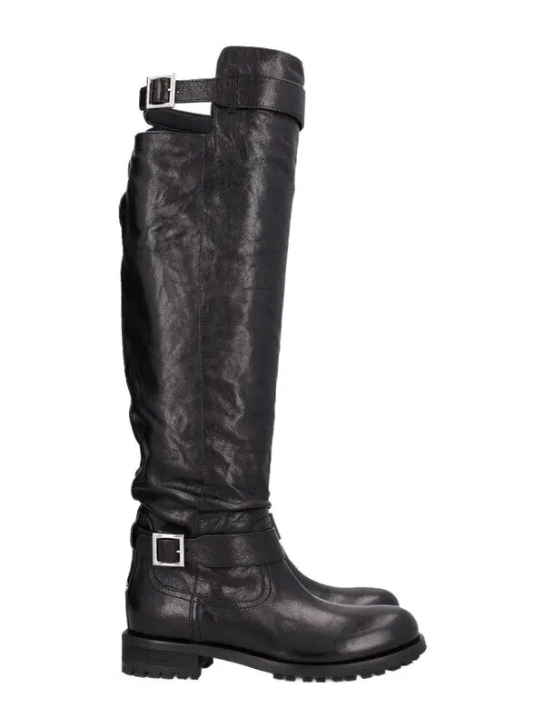 JIMMY CHOO Biker Knee Boot - Black