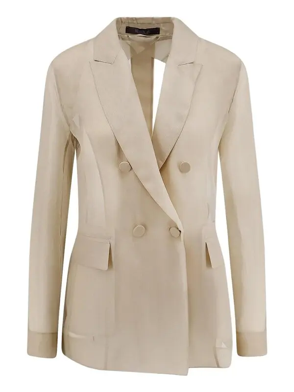 Max Mara Silk Double-breasted Blazer - Multicolor