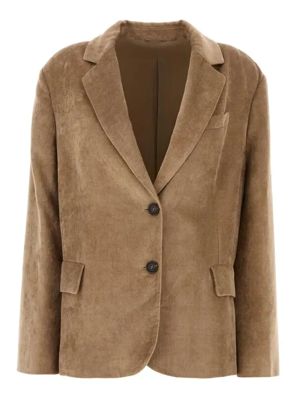 Brunello Cucinelli Cappuccino Velvet Blazer - Brown