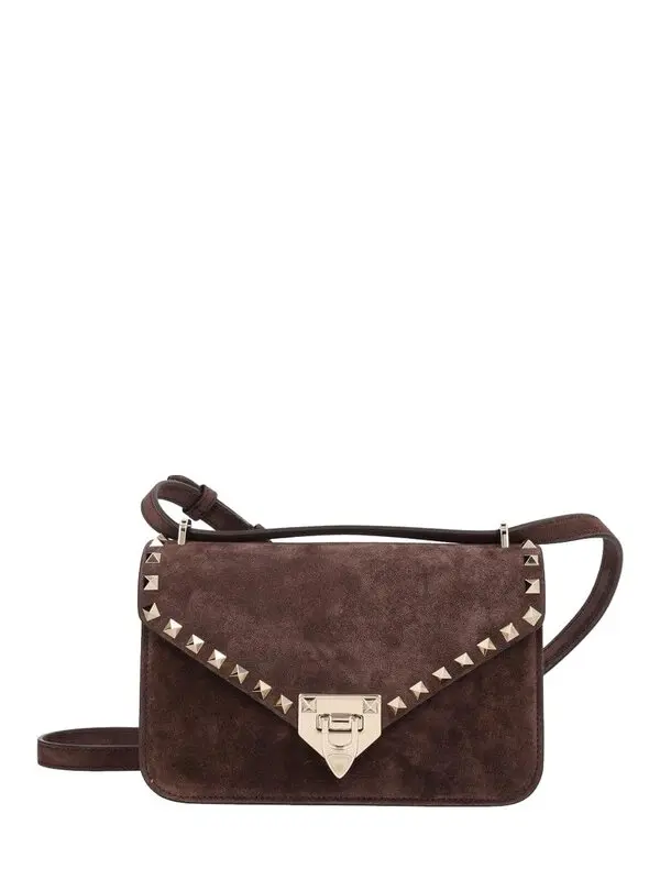 Valentino Garavani Small Rockstud Shoulder Bag - Brown