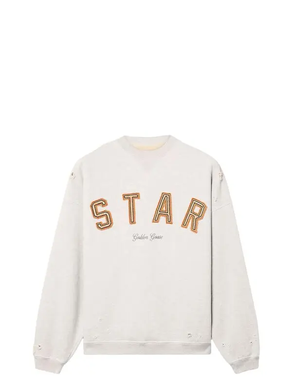 GOLDEN GOOSE Melange Cotton Star Sweatshirt - Gray