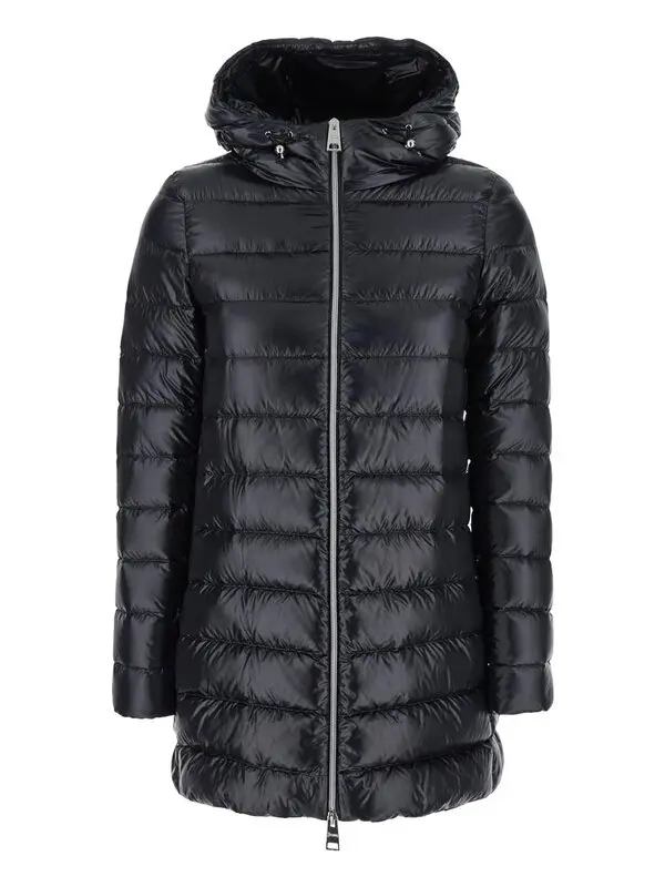 Herno Tech Fabric Padded Quilted Hooded Down Jacket - Black