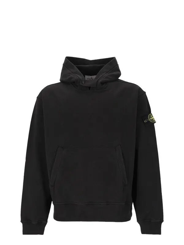 Stone Island Oversized Hooded Sweatshirt - Black