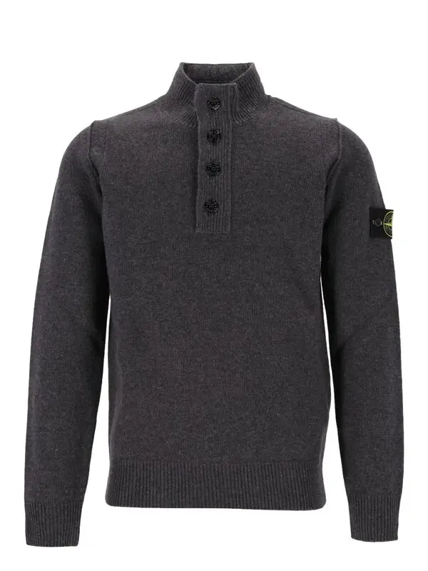 Stone Island Short Zip Sweater - Gray