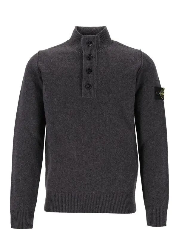 Stone Island Short Zip Sweater - Gray