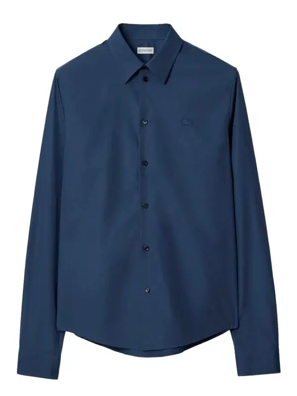 Burberry Regular Fit Cotton Popeline Shirt - Blue