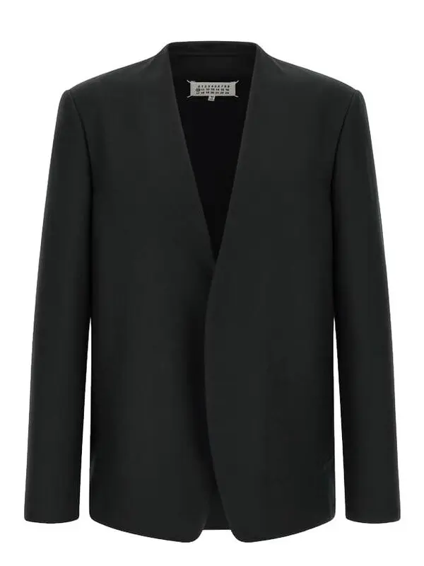 MAISON MARGIELA Virgin Wool Tailored Blazer - Black