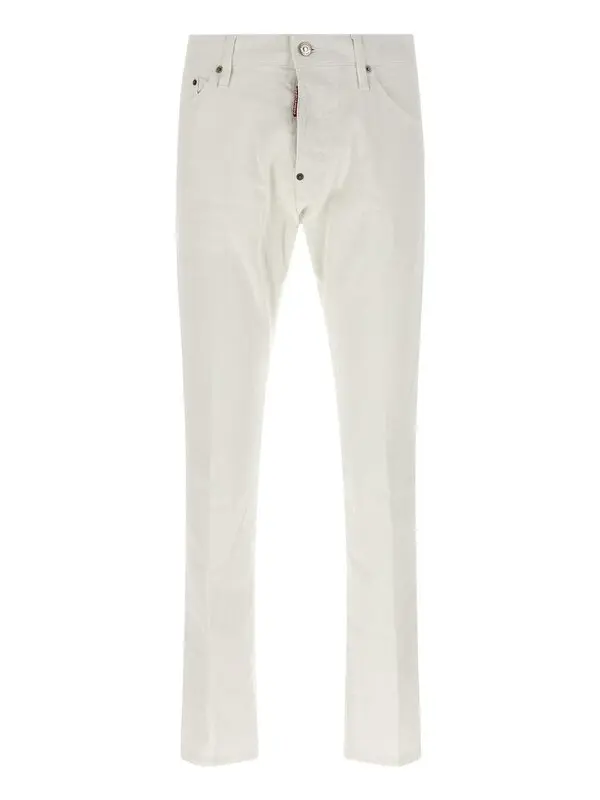Dsquared2 Teddy Stretch Cotton Bull Denim Jeans - White