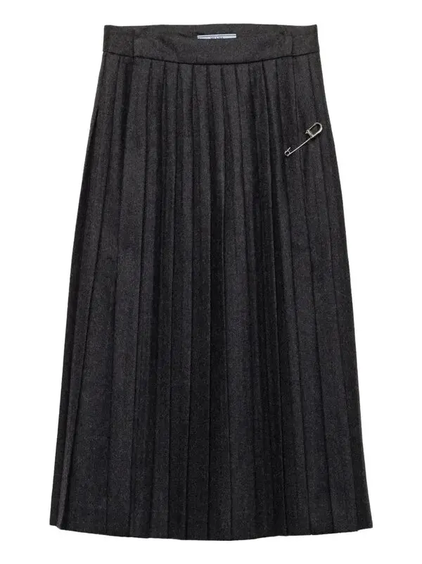Prada Wool Midi Skirt - Multicolor