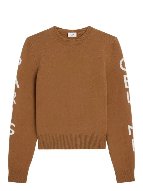 Celine Wool Sweater With Logo Inlay - Multicolor