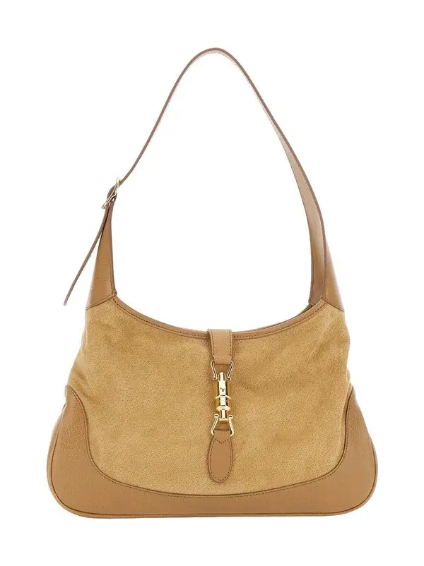 Gucci Jackie 1961 Suede Shoulder Bag - Cream