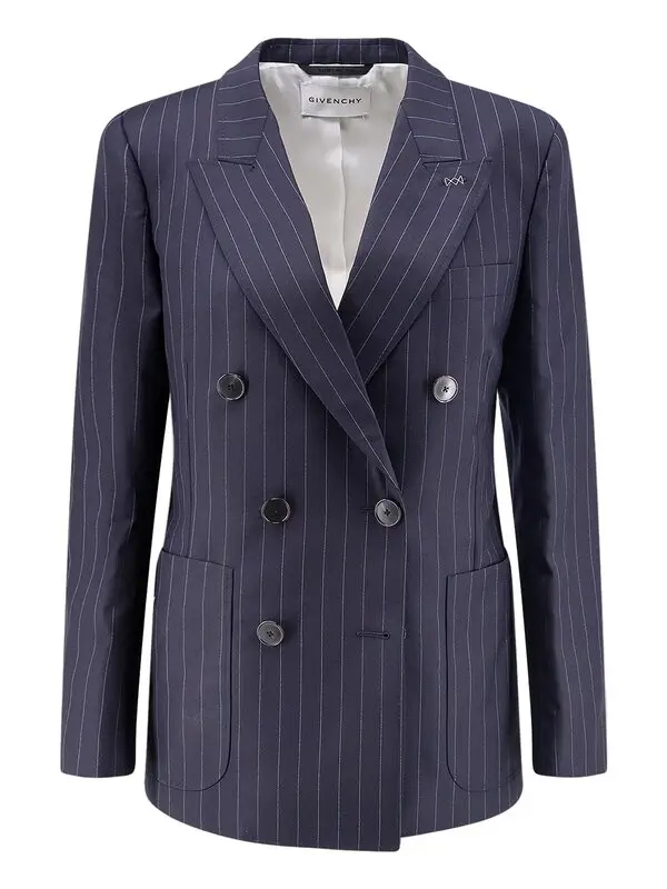 Givenchy Double-breasted Wool Blazer - Multicolor