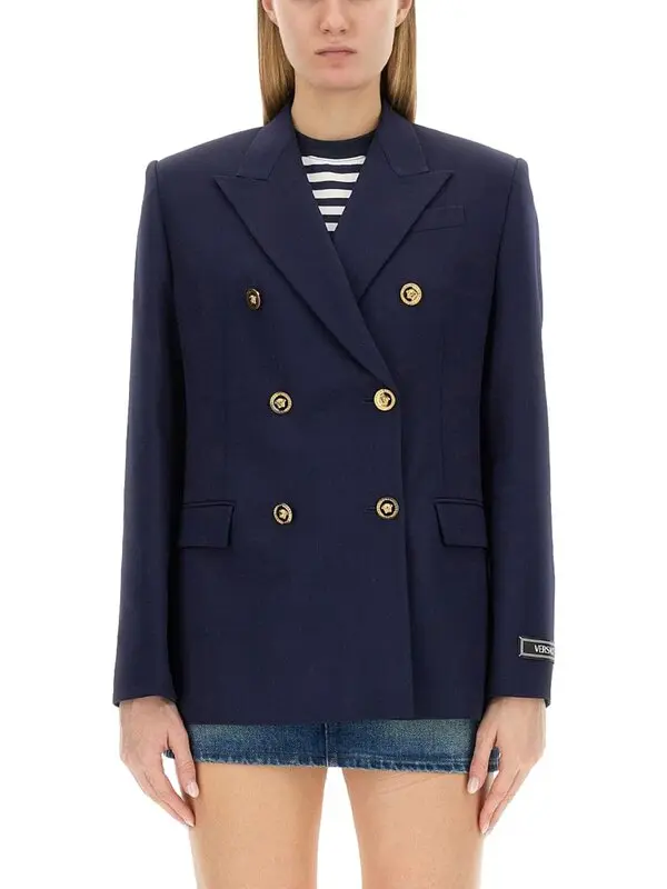 Versace Double-breasted Blazer - Blue