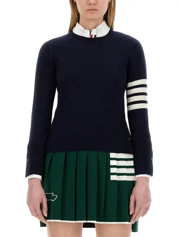 Thom Browne Cashmere 4-bar Shirt - Blue