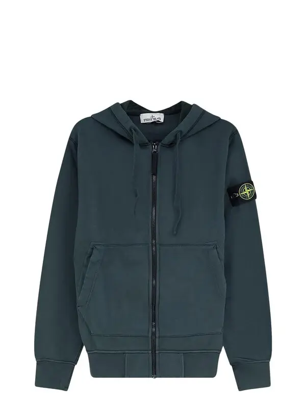 Stone Island Organic Cotton Zip-up Hooded Sweatshirt - Multicolor