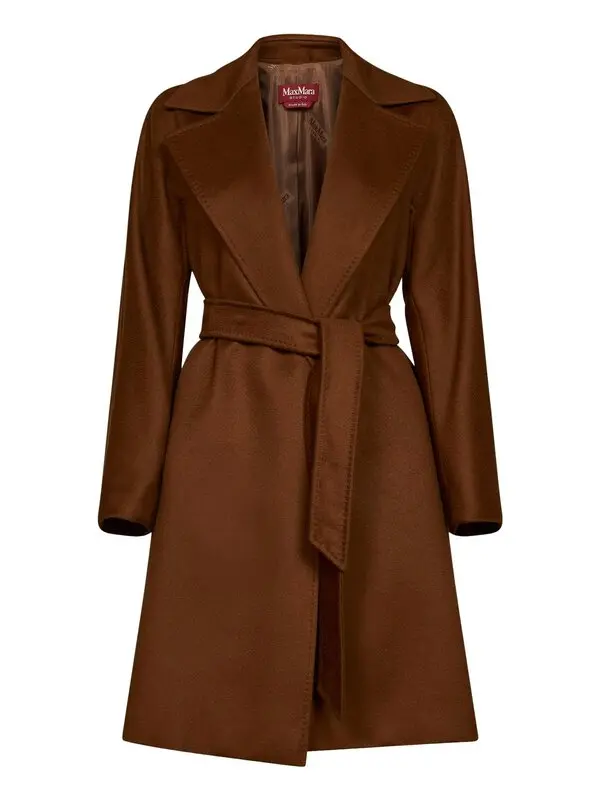 Max Mara Tan Mstdravenna Belted Wrap Coat - Multicolor