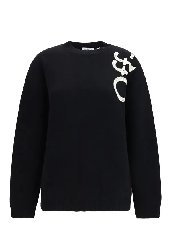 Off-White Vertical Bookish Crewneck Sweater - Black