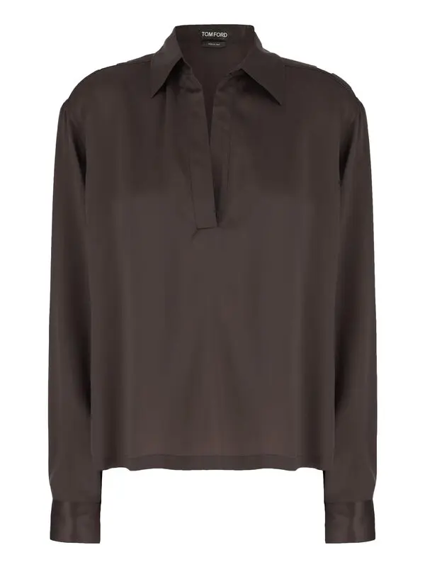 TOM FORD Silk Long Sleeve Shirt - Multicolor