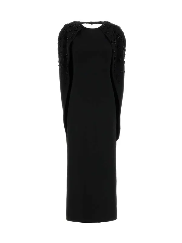 Alberta Ferretti Stretch Crepe Long Dress - Black