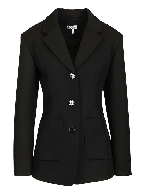 Loewe Wool Twill Jacket - Black