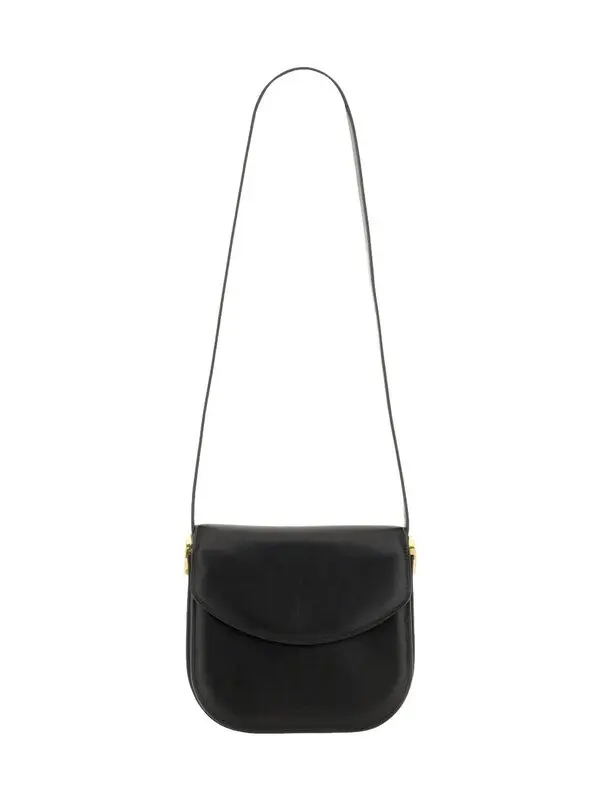 JIL SANDER Leather Coin Shoulder Bag - Black