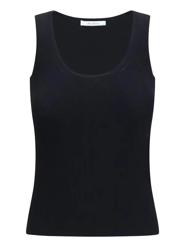 Max Mara Ribbed Jersey Tank Top - Black