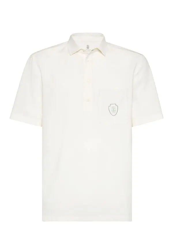 Brunello Cucinelli Logo Wool Polo Shirt - Multicolor