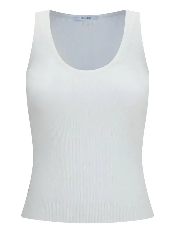 Max Mara Ribbed Jersey Tank Top - White