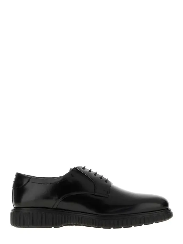 FERRAGAMO Sandro Leather Lace-up Shoes - Black