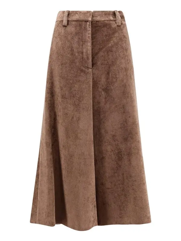 Brunello Cucinelli Velvet Skirt With Monili Detail - Multicolor