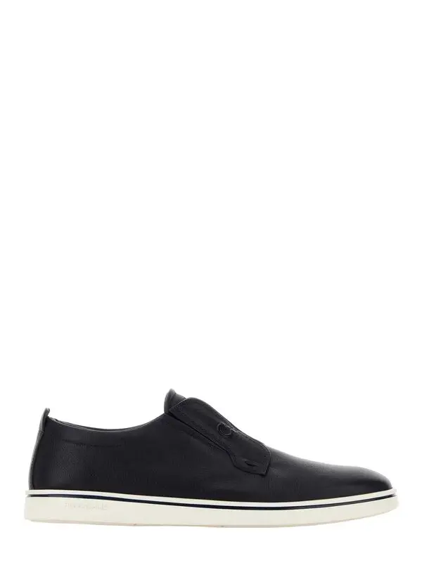 FERRAGAMO Leather Slip-ons - Black