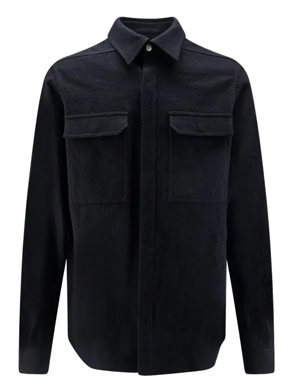 Rick Owens Cotton And Wool Outershirt - Black