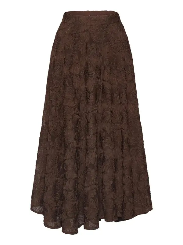 ROTATE BY BIRGER CHRISTENSEN Flower Mesh Midi Skirt - Multicolor