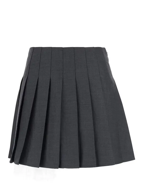 SELF-PORTRAIT Mini Skirt With Pleats And Lace - Multicolor