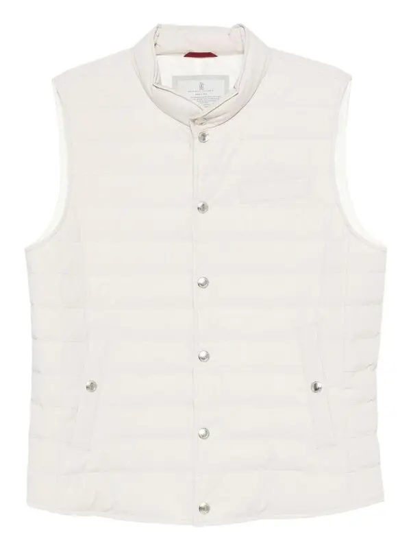 Brunello Cucinelli Nylon Down Vest - White