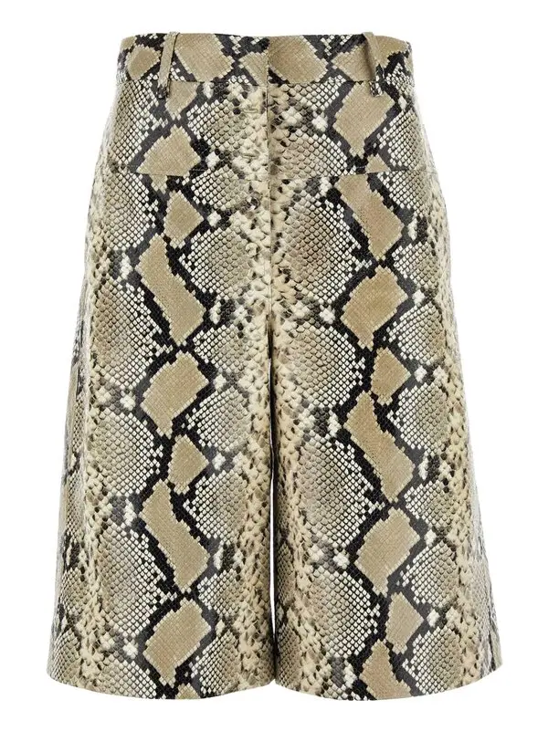 JIL SANDER Printed Leather Bermuda Shorts - Multicolor